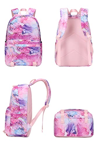 JiaYou Junior high school Backpack Sets 2Pcs Daypack with Lunch case Girls Middle school Bag(Black,20 Liters)