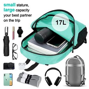 WOOMADA 17L Ultra Lightweight Packable Durable Waterproof Travel Hiking Backpack Daypack for Men Women Kids (black-2)