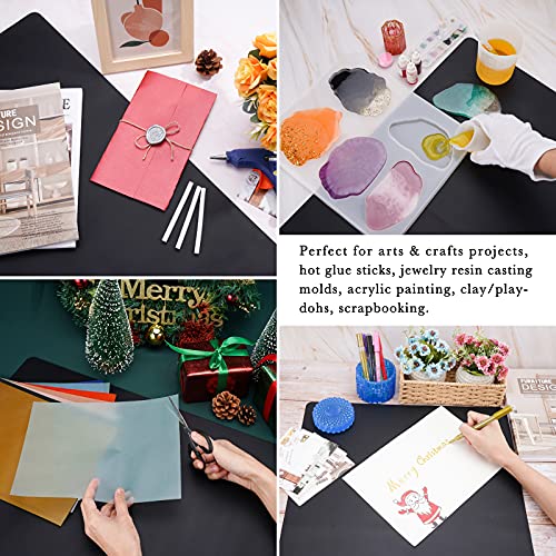 Gartful Silicone Mat for Crafts, 27.5 x 19.6 x 0.06 inches Silicone Pad Sheet Jewelry Resin Casting Mold, Extra Large Heat Resistant Countertop Mat, Non Skid Counter Table Protector, Placemat, Black