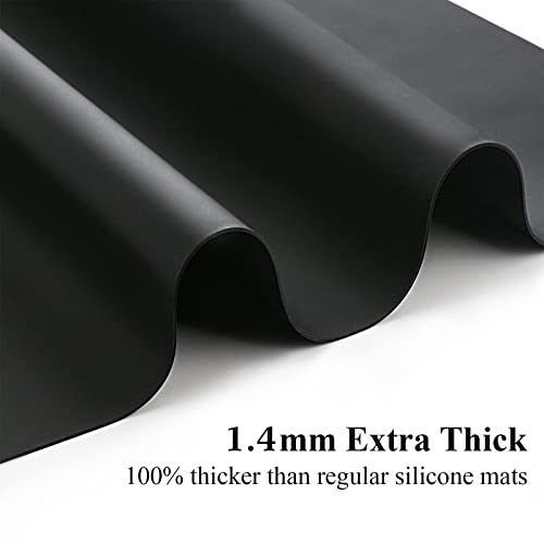 Gartful Silicone Mat for Crafts, 27.5 x 19.6 x 0.06 inches Silicone Pad Sheet Jewelry Resin Casting Mold, Extra Large Heat Resistant Countertop Mat, Non Skid Counter Table Protector, Placemat, Black