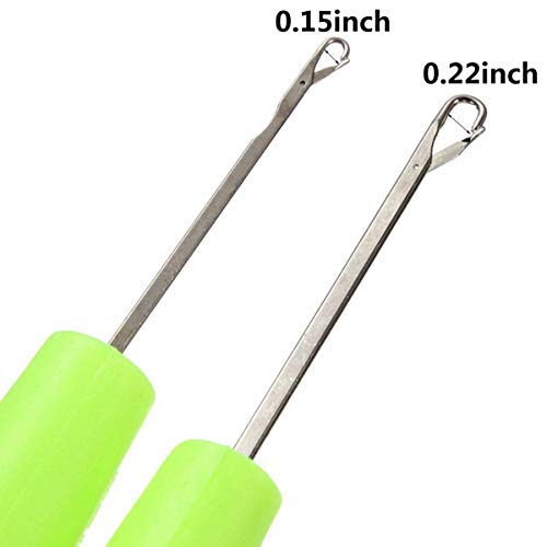 2Pcs Latch Hook Tool, Latch Hook Crochet Needle for Micro Braids, Hair Extension, Feather and Carpet