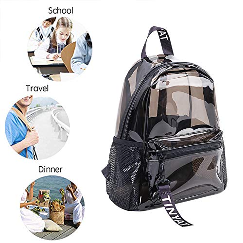 TINYAT Heavy Duty Transparent Clear backpack See Through Clear Bag for School, Concerts, Sports, Travel and Daily Use, T9051