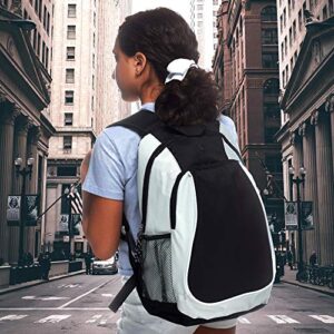 DISCOUNT PROMOS Large Sports Backpack with Mesh Pockets Set of 10, Bulk Pack - Perfect for School, Office, Outdoor Sports - Grey