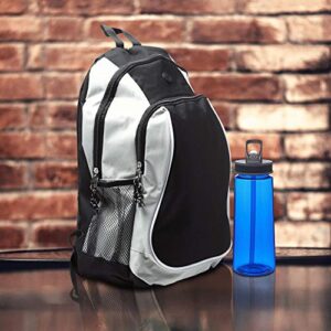 DISCOUNT PROMOS Large Sports Backpack with Mesh Pockets Set of 10, Bulk Pack - Perfect for School, Office, Outdoor Sports - Grey