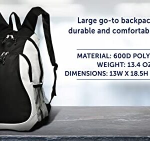 DISCOUNT PROMOS Large Sports Backpack with Mesh Pockets Set of 10, Bulk Pack - Perfect for School, Office, Outdoor Sports - Grey