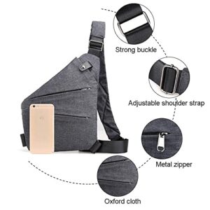 LELEBEAR Personal Flex Bag for Women, 2023 New Personal Flex Bag, Fashion Anti-Thief Slim Sling Bag (Grey, Left)