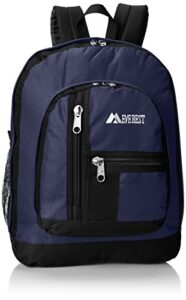 everest double main compartment backpack, navy, one size