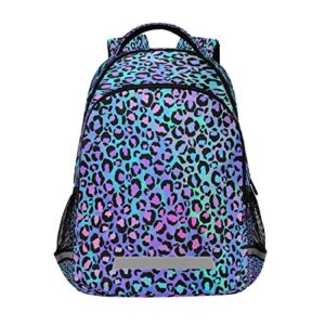 xigua students backpack boy girl school bookbag,fashion color leopard print waterproof 15in laptop backpack for children outdoor camping travel daypack casual bags