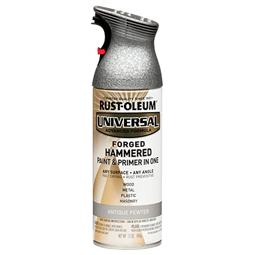 Rust-Oleum 271481 Universal All Surface Spray Paint, 12 oz, Forged Hammered Antique Pewter