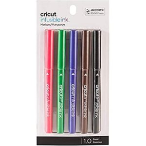 cricut infusible ink markers, basic medium-point markers (1.0), 5 count