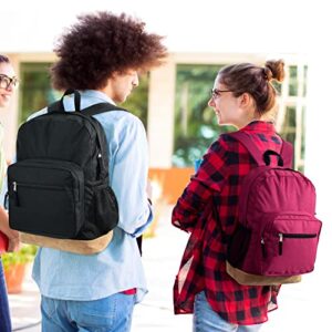 School Backpack Lightweight School Bag College Casual Daypack with 2 Side Pockets for Tavel Sport High School Middle Bookbag Wine Red