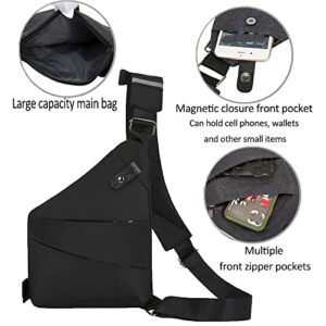 VUUEAN Personal flex bag,Anti-thief Slim Sling Bag Personal Pocket Bag,Multipurpose Crossbody Backpack for Outdoor (Black-2)