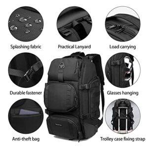 VABAMEES Large Travel Backpack, Travel Backpack with Thermal Bag and USB Port, Waterproof Business Travel Backpack , Fits 16" Laptops, Suitable for Business Travel/Air Travel/Hiking, Black