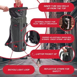 Henty Wingman Commuter Backpack - Convertible Carry-On Garment Bag for Men and Women, Travel Suitcase Dress Bag, 2 in 1 Luggage Carrier and a Backpack, Black