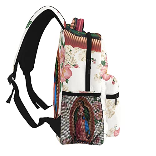 SK3S530B Virgin Mary Our Lady of Guadalupe Virgen De Guadalupe Womens Backpack Multifunction School Bags Lunch Handbags