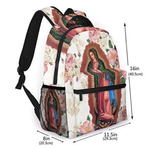 SK3S530B Virgin Mary Our Lady of Guadalupe Virgen De Guadalupe Womens Backpack Multifunction School Bags Lunch Handbags