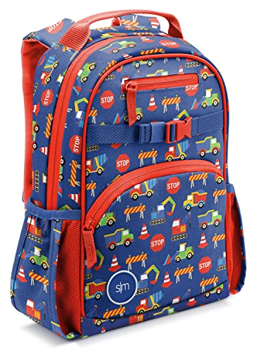 Simple Modern Toddler Mini Backpack for Kids Boys Girls | Preschool Small Backpack | Fletcher Collection | Toddler - Mini (14" tall) | Under Construction