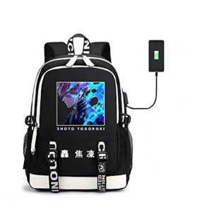 anime backpack shoulder bag with usb charging port unisex anime school bookbag laptop backpack daypack (d)