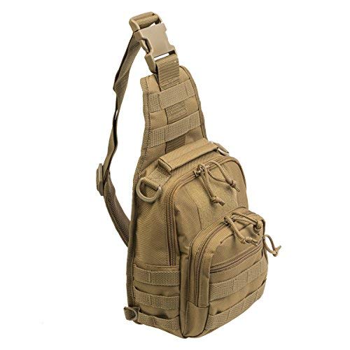 DEPARTED Tactical Sling Pack Military Rover Shoulder Daypack Outdoor Chest Pack Shoulder Backpack for Fly Fishing Camping Hiking Trekking Bag