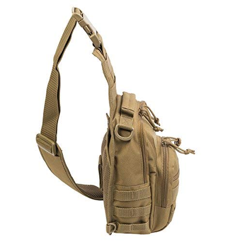 DEPARTED Tactical Sling Pack Military Rover Shoulder Daypack Outdoor Chest Pack Shoulder Backpack for Fly Fishing Camping Hiking Trekking Bag