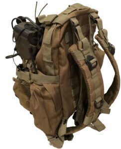 tactical airsoft helmet and gear deployment backpack (brown)