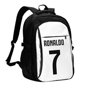 ronaldo #7 cr7 adult youth backpacks student bag laptop bag bookbag usb backpack for daily