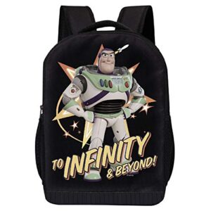 disney toy story black packpack – buzz lightyear, woody, forky – 17 inch air mesh padded bag (buzz lightyear)