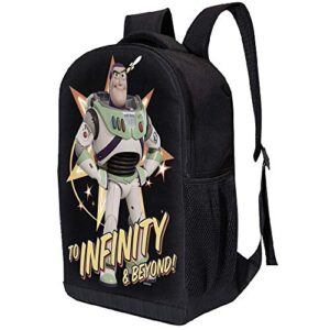 Disney Toy Story Black Packpack - Buzz Lightyear, Woody, Forky - 17 Inch Air Mesh Padded Bag (Buzz Lightyear)