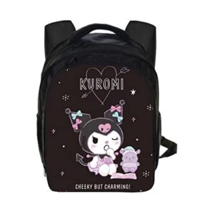 cartoon cute backpack ku-ro-mi my-melody cinn-amo-roll cosplay schoolbag kawaii student school bag for girls birthday gifts black 25