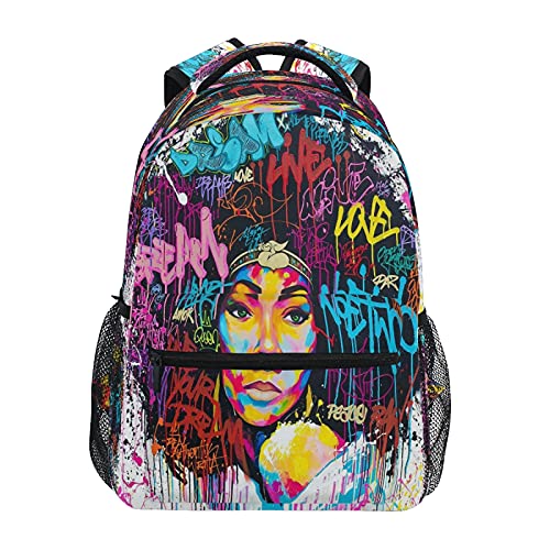 baihuishop Fire Woman African Backpacks Travel Laptop Daypack School Bags for Teens Men Women, one-size