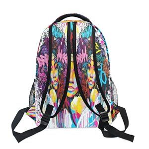 baihuishop Fire Woman African Backpacks Travel Laptop Daypack School Bags for Teens Men Women, one-size