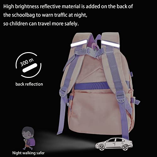 Stylifeo Bunny Backpack for Girls Cute Backpack Kawaii School Bookbag for Kindergarten Preschool Elementary(Purple for girl grades 3-6)