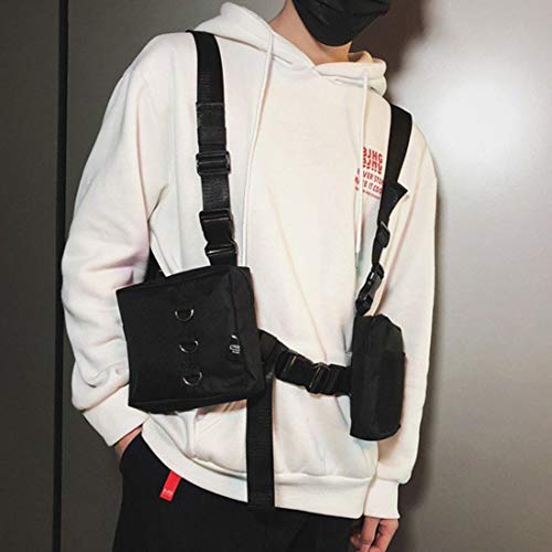 Chest Front Bag Hip Hop Hidden Underarm Strap Waist Packs Bag Adjustable Tactical Shoulder Chest Rig Bag Sport Backpack for Men Women