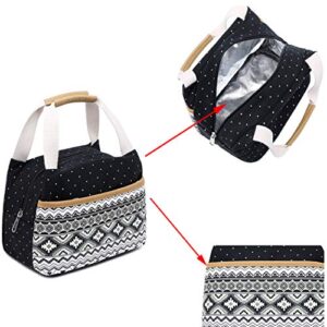 Canvas Dot Backpack Cute Lightweight Teen Girls Backpacks School Shoulder Bags Backpack 4pcs