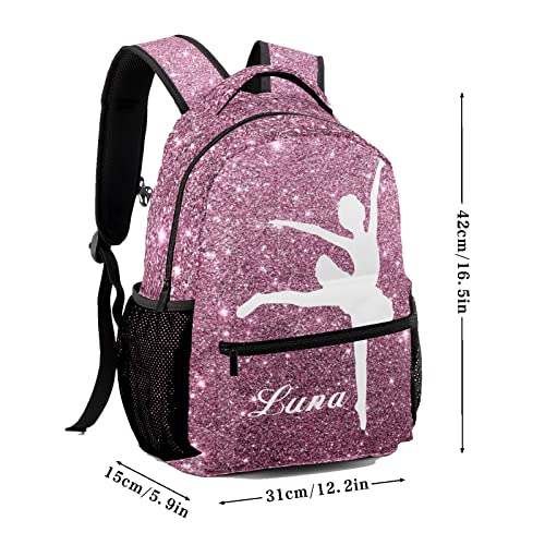 BEYODD Custom Kids Backpack, Personalized Student School Bags for Boys & Girls, Bookbags for Travel Silhouette Ballet, 12.2¡± X 5.9¡± X 16.5¡± (H01258)