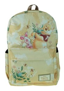 kbnl classic disney winnie the pooh backpack with laptop compartment for school, travel, and work, multicolor (a22208-wtp)