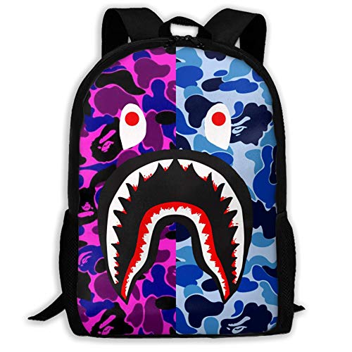 S-h-a-r-k Pattern Blood Backpack For Travel Laptop Daypack 3D Print Bag For Men