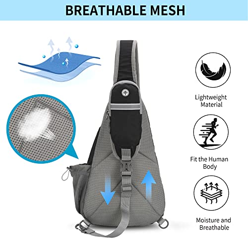 Peicees Sling Bag Backpack for Men Women Water Resistant Crossbody Shoulder Bag Travel Hiking Chest Daypack