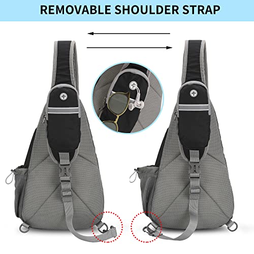 Peicees Sling Bag Backpack for Men Women Water Resistant Crossbody Shoulder Bag Travel Hiking Chest Daypack