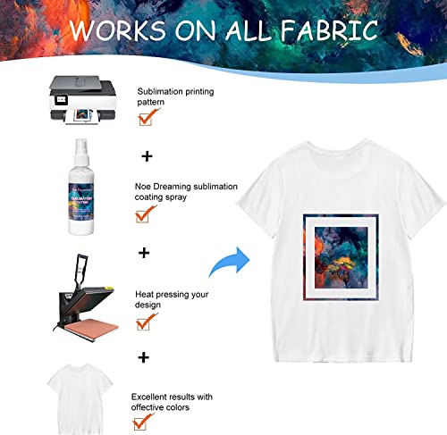 𝟮𝟬𝟮𝟯 𝗡𝗲𝘄 Sublimation Coating Spray for Cotton Shirts, All Fabric Including Polyester, Carton, Canvas, Tote Bag, Super Adhesion & Quick Dry with High Gloss Vibrant Colors 1pcsX100ml