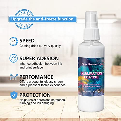 𝟮𝟬𝟮𝟯 𝗡𝗲𝘄 Sublimation Coating Spray for Cotton Shirts, All Fabric Including Polyester, Carton, Canvas, Tote Bag, Super Adhesion & Quick Dry with High Gloss Vibrant Colors 1pcsX100ml