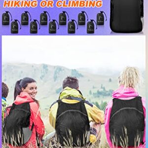 12 Pieces Foldable Hiking Daypacks Water Resistant Lightweight Packable Backpack Black Collapsible Backpack Camping Packable Bag for Women Men Travel Outdoor Running Sports Activities