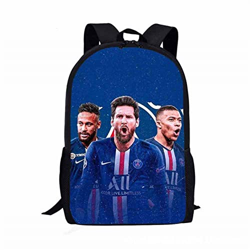 Gengx Kids Teens PSG Backpack Neymar Bookbag,Student Back to School Canvas Graphic Daypack, One Size