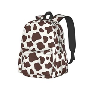 kiuloam 17 inch backpack brown and white cow print laptop backpack shoulder bag school bookbag casual daypack