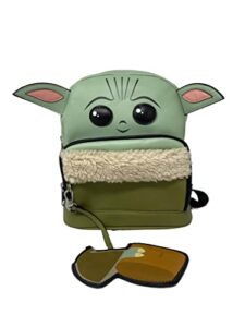 u.p.d., inc. star wars the child with yoda ears mini deluxe backpack – leather bag with front pocket and keychain, perfect backpack for teens and kids – 10 inch