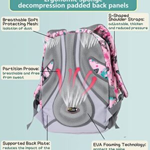 NEW TILAMI Kids Travel School Backpack for Girls,Elementary School Bags for Primary Middle Waterproof Laptop Backpacks for Kids School Bags 16inch 300D High Density Oxford Pink Paris