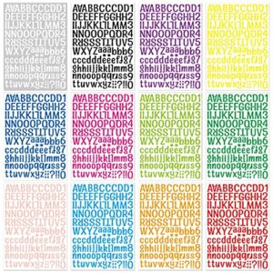 1512 Alphabet Stickers 12 Sheets Alphabet Stickers Vinyl Self-Adhesive Number Alphabet Vinyl Stickers, Mailbox Numbers Labels DIY Crafts Art Making, Decals for Sign,Notebook, Classroom Decor, Door