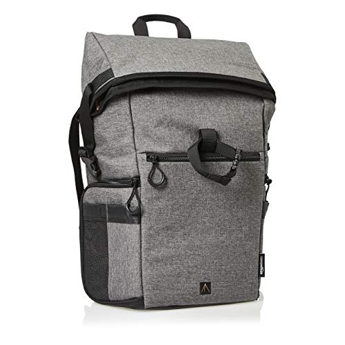 Amazon Basics Large Camera Backpack with 15" Laptop Compartment - 12 x 7 x 18 Inches (Light Gray)