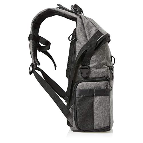 Amazon Basics Large Camera Backpack with 15" Laptop Compartment - 12 x 7 x 18 Inches (Light Gray)