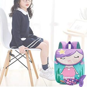 BLUBOON Toddlers Backpack for Girls Cute Preschool Backpack 3D Schoolbag Toddler Bookbag for Kids (Purple)